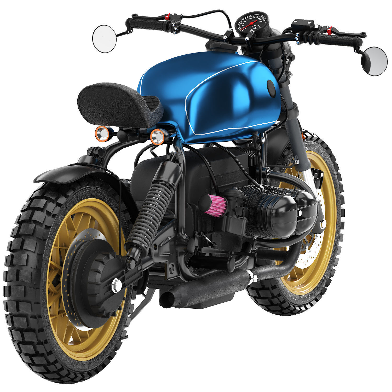 blue motorcycle 3D model | CGTrader