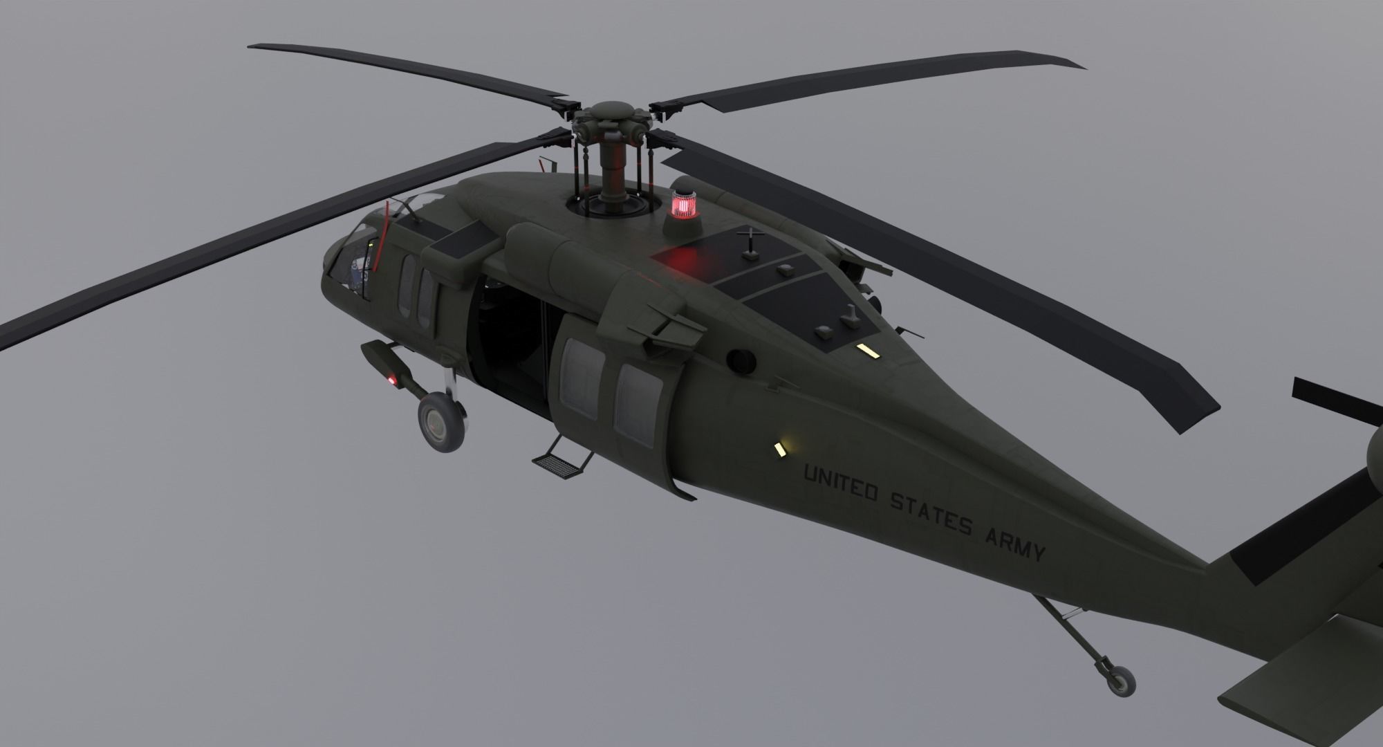 3D model Black Hawk Helicopter with Full Interior VR / AR / low-poly ...