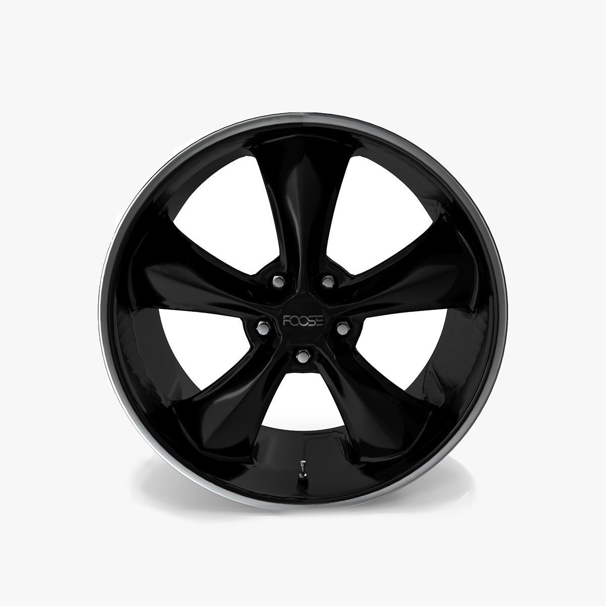 FOOSE Legend Wheel 17x8 Gloss Black With Machined Lip 1965-1973 3D ...