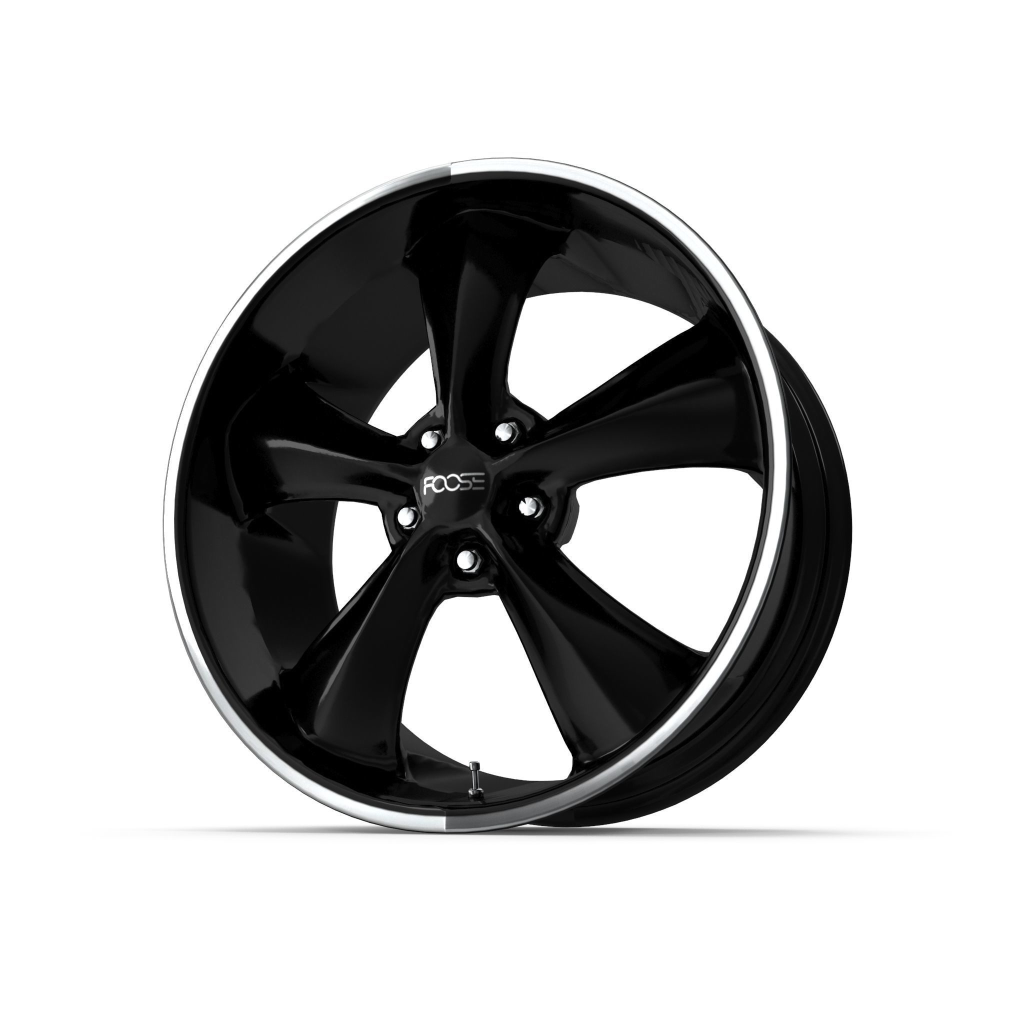 FOOSE Legend Wheel 17x8 Gloss Black With Machined Lip 1965-1973 3D ...