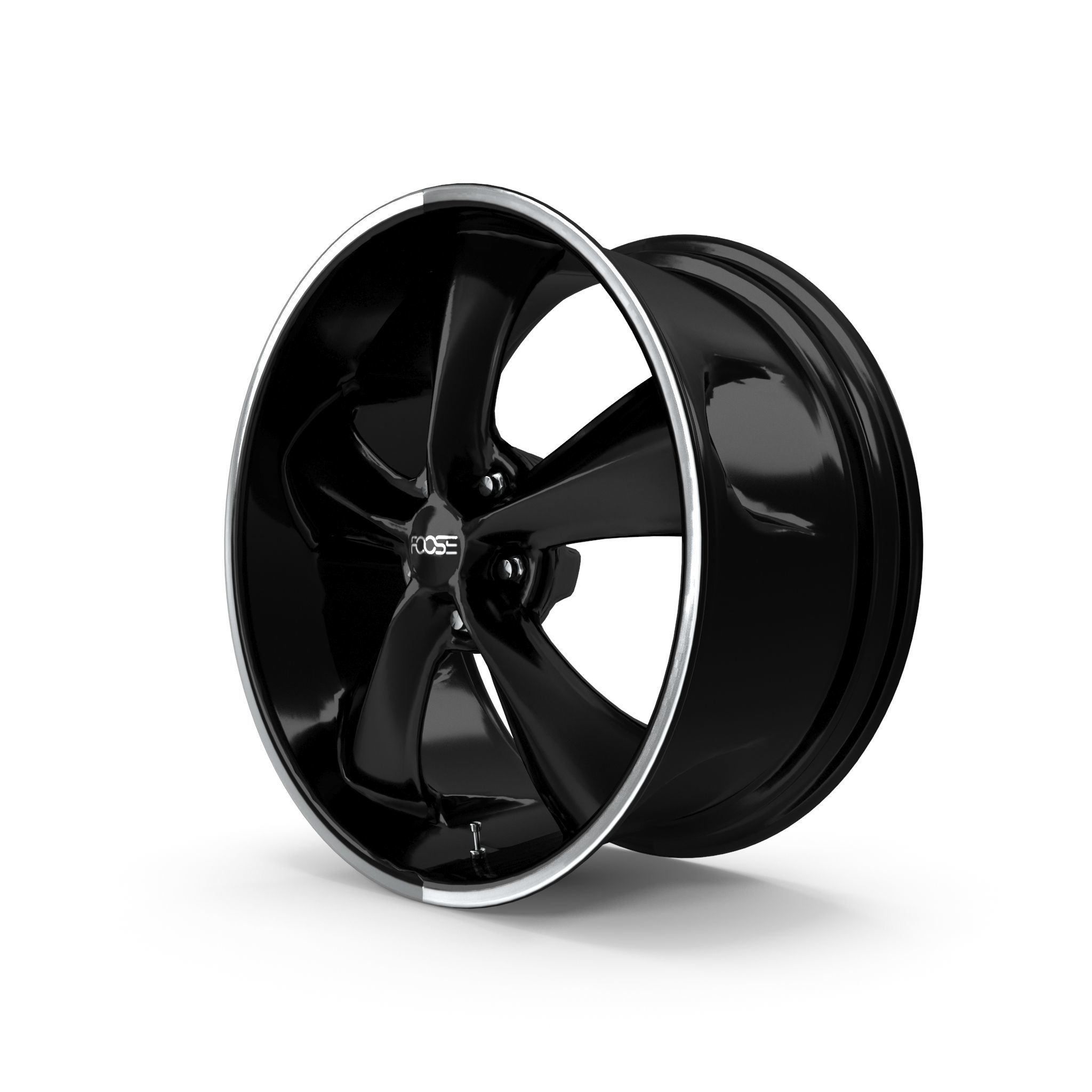 FOOSE Legend Wheel 17x8 Gloss Black With Machined Lip 1965-1973 3D ...