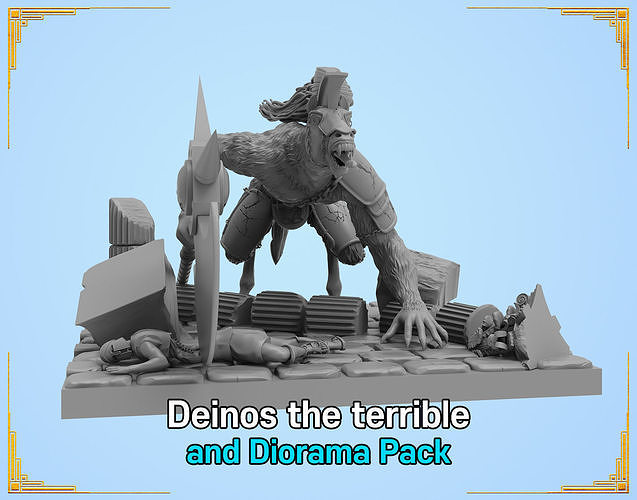 Deinos the terrible and Diorama Pack 3D model 3D printable | CGTrader