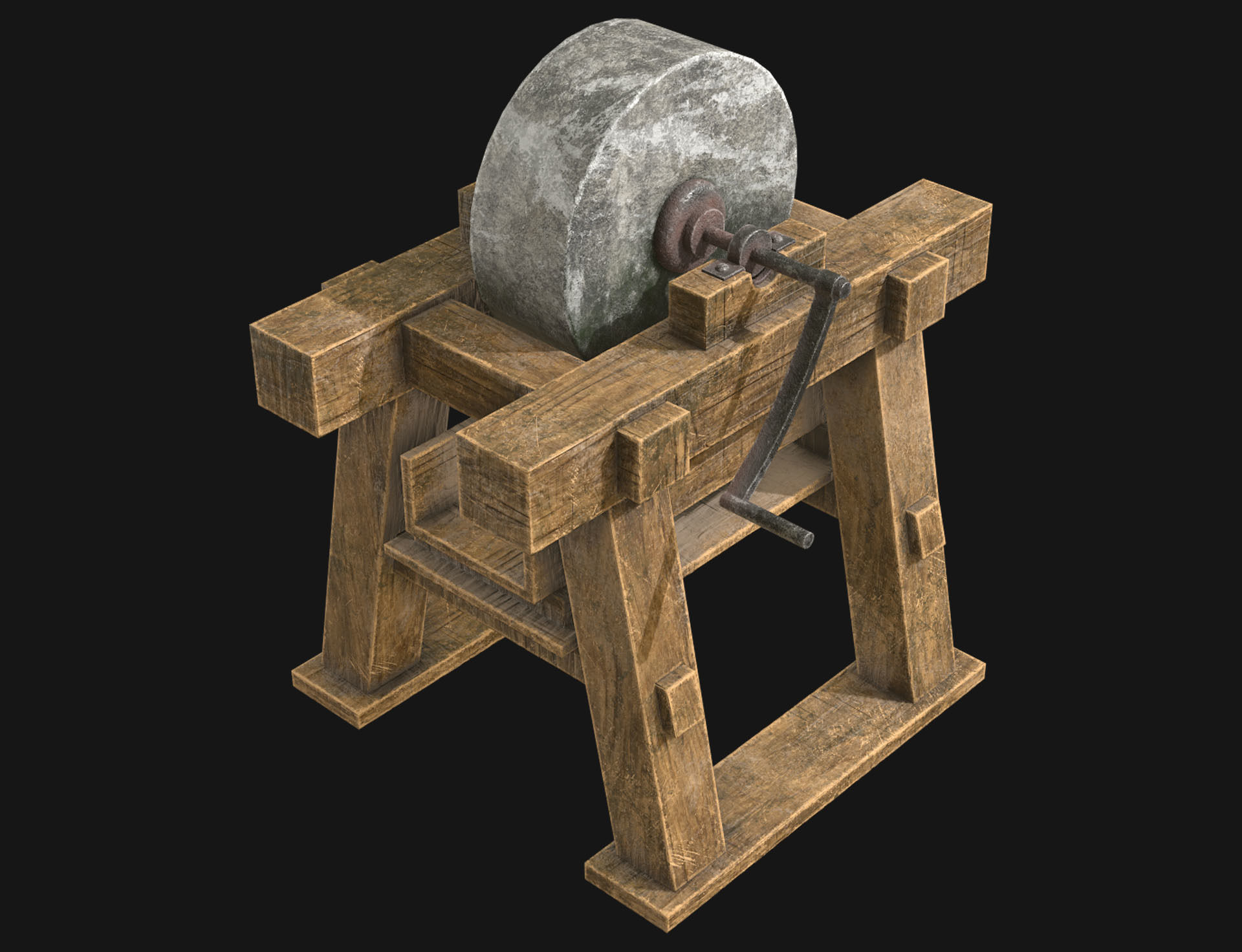 3D model Old Grindstone 3 VR / AR / low-poly | CGTrader