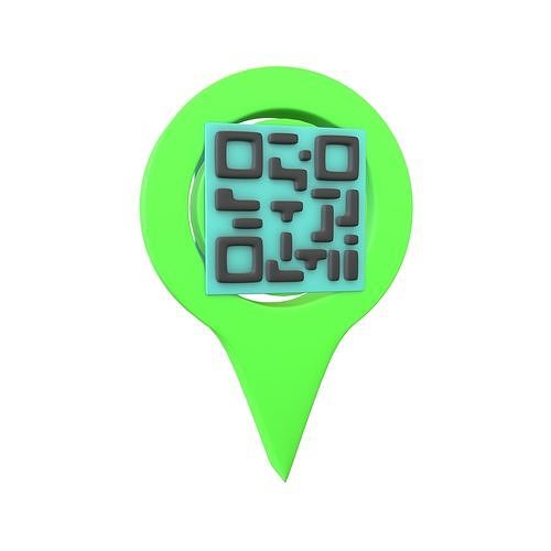 3D model Qr Code Location Tag Icon v1 003 VR / AR / low-poly | CGTrader