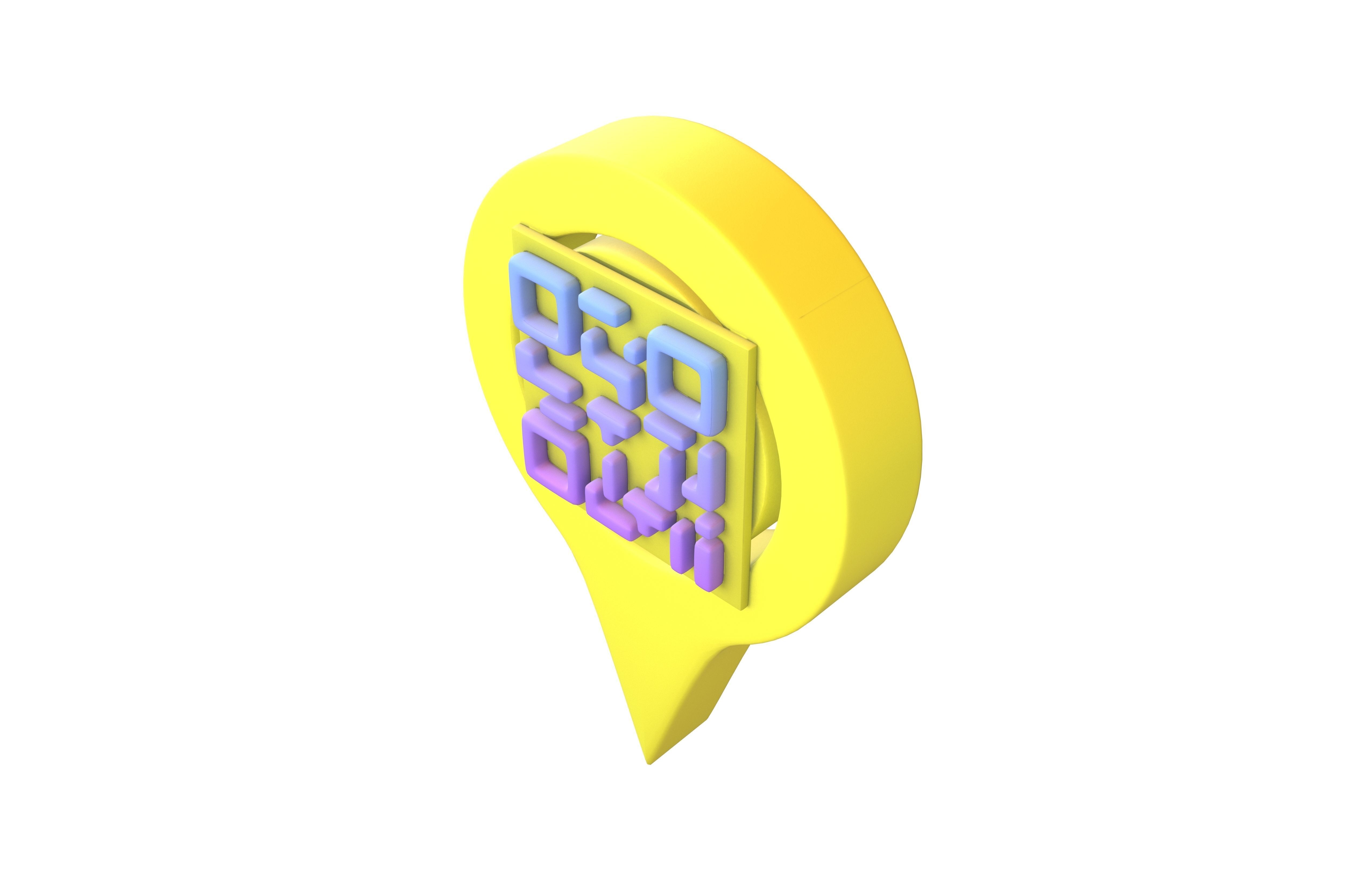 3D model Qr Code Location Tag Icon v1 008 VR / AR / low-poly | CGTrader