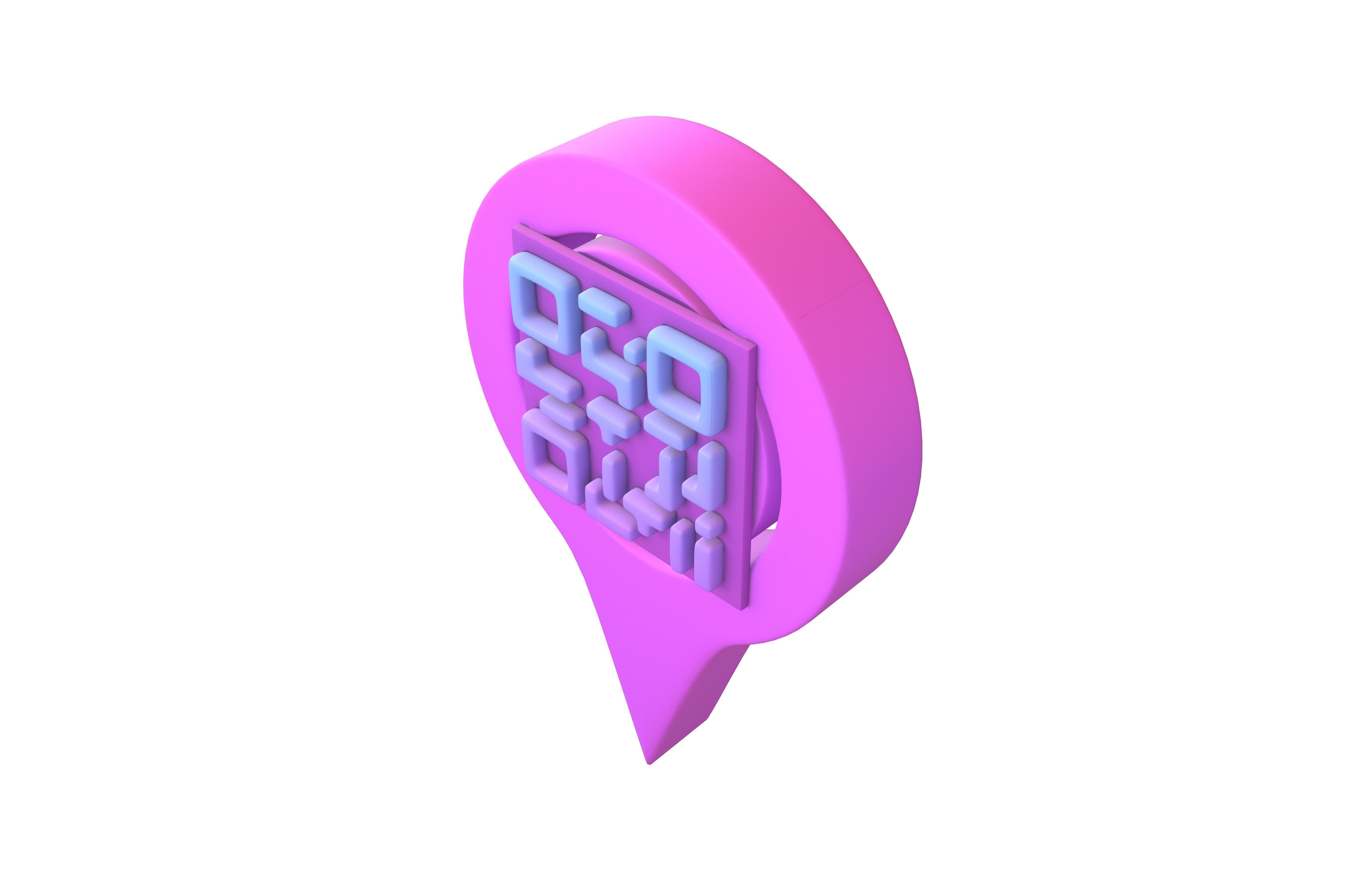 3D model Qr Code Location Tag Icon v1 011 VR / AR / low-poly | CGTrader