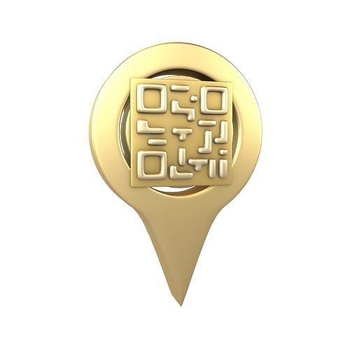 3D model Qr Code Location Tag Icon v1 025 VR / AR / low-poly | CGTrader