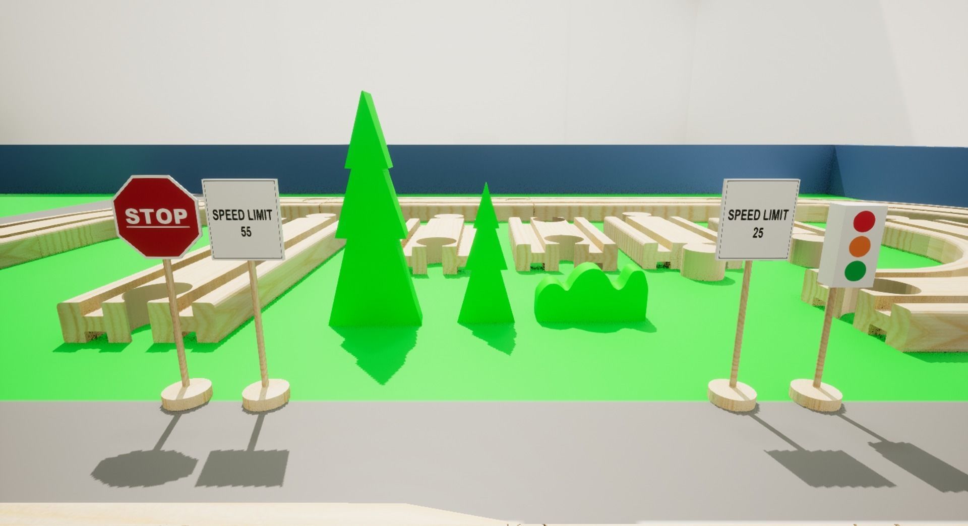 3D model Train Set - Modular Train Track - Trains and Table VR / AR ...