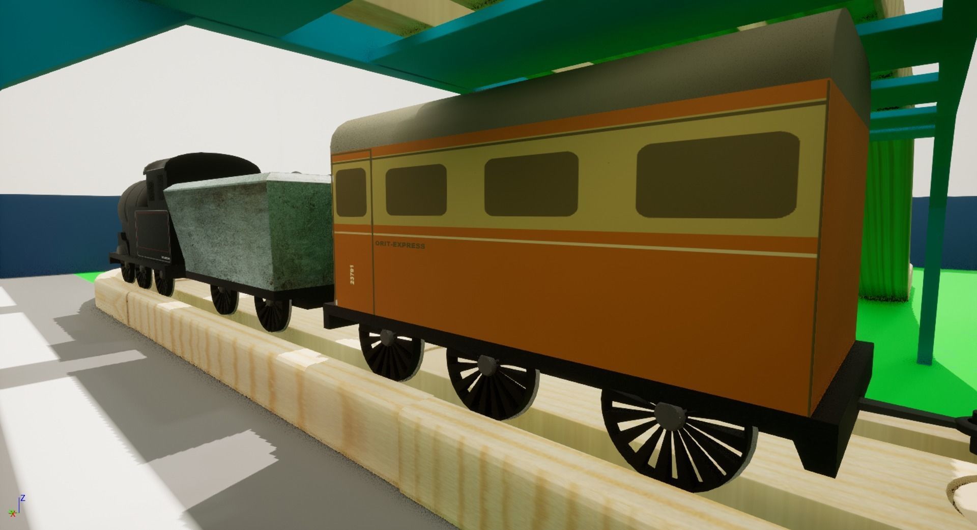 3D model Train Set - Modular Train Track - Trains and Table VR / AR ...