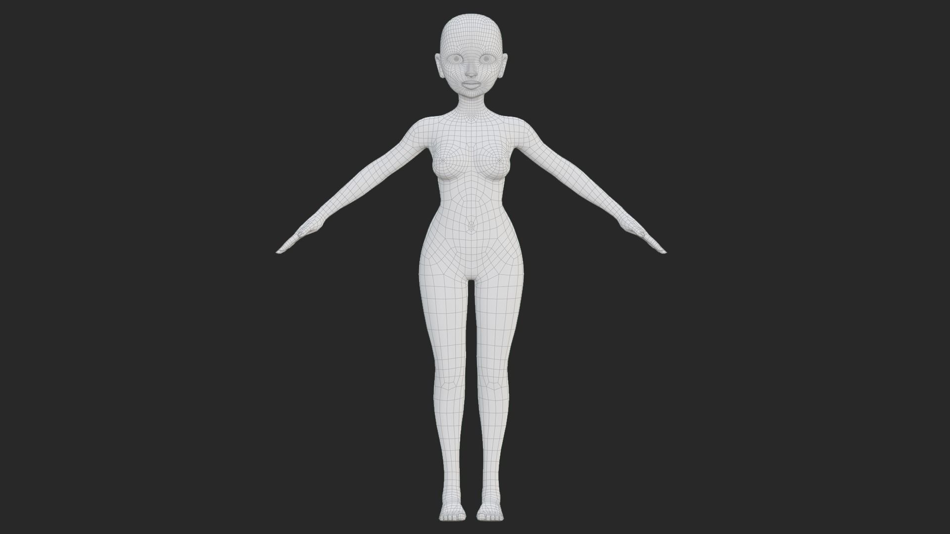 3D model Base Meshes Female Character Low Polygon 3D Model VR / AR ...