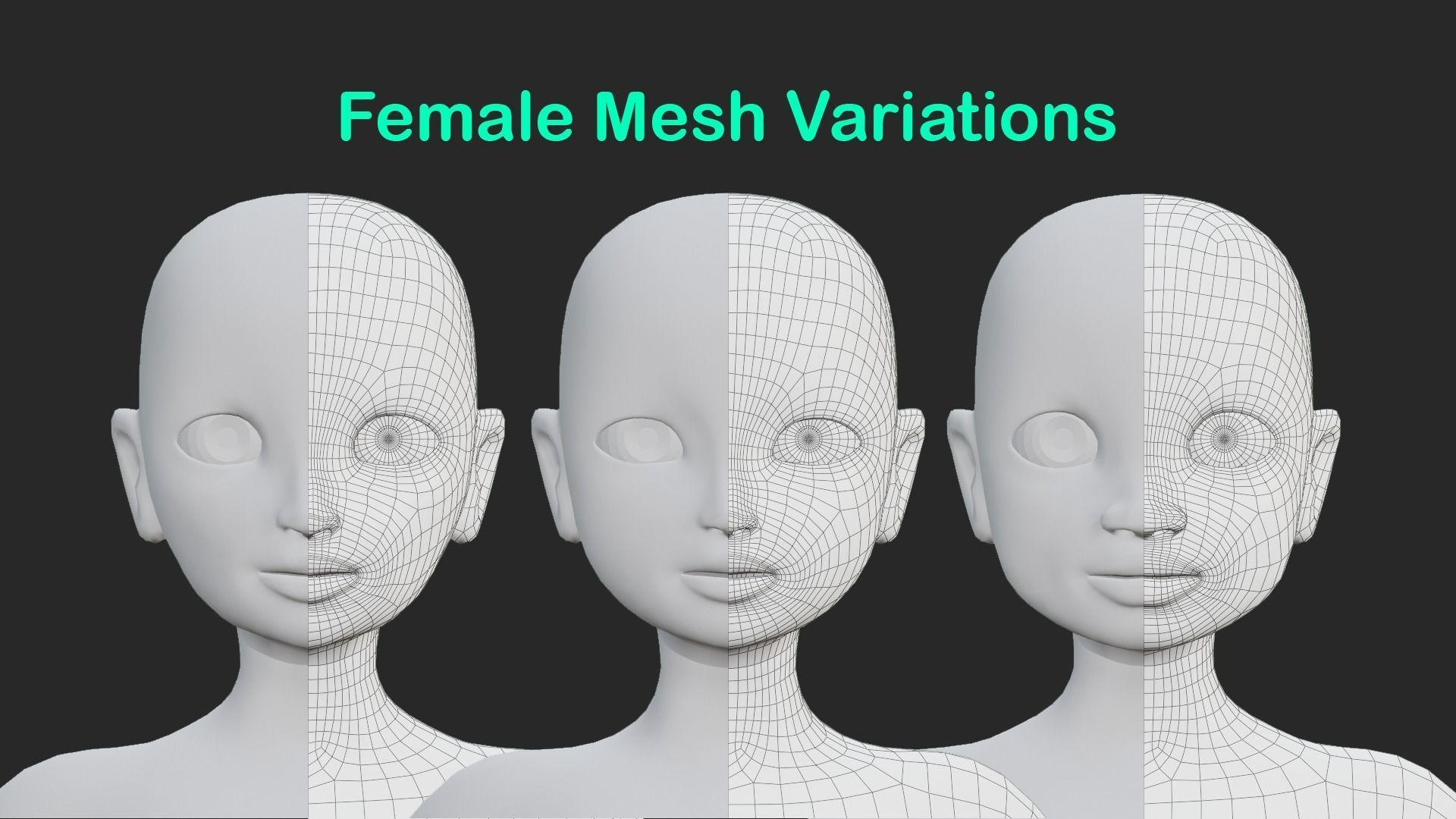 3D model Base Meshes Female Character Low Polygon 3D Model VR / AR / low-poly | CGTrader