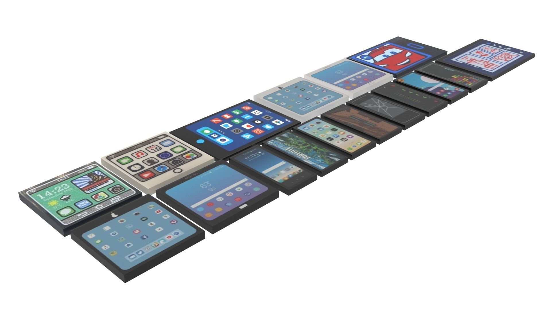 Tablet Lego Tiles Set 3D model | CGTrader