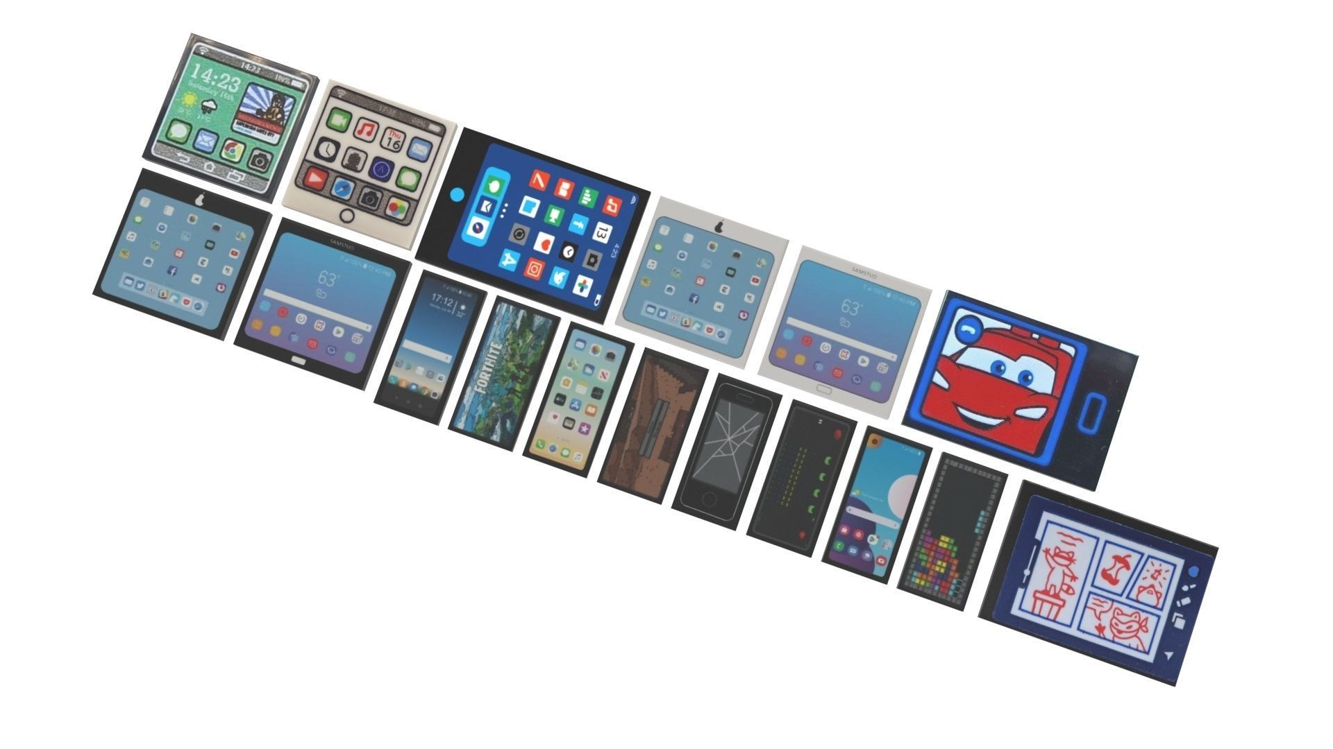 Tablet Lego Tiles Set 3D model | CGTrader