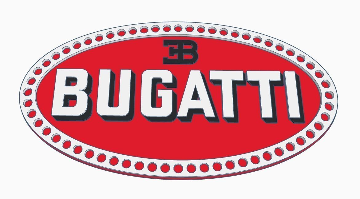 Bugatti logo multi color 3D model 3D printable | CGTrader