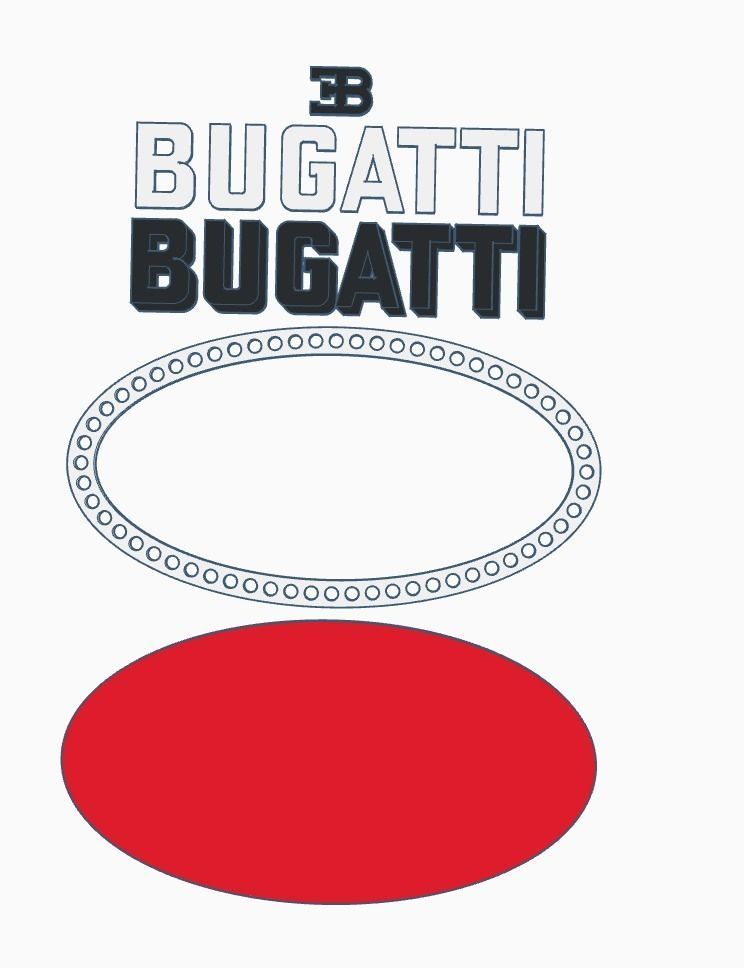 Bugatti logo multi color 3D model 3D printable | CGTrader