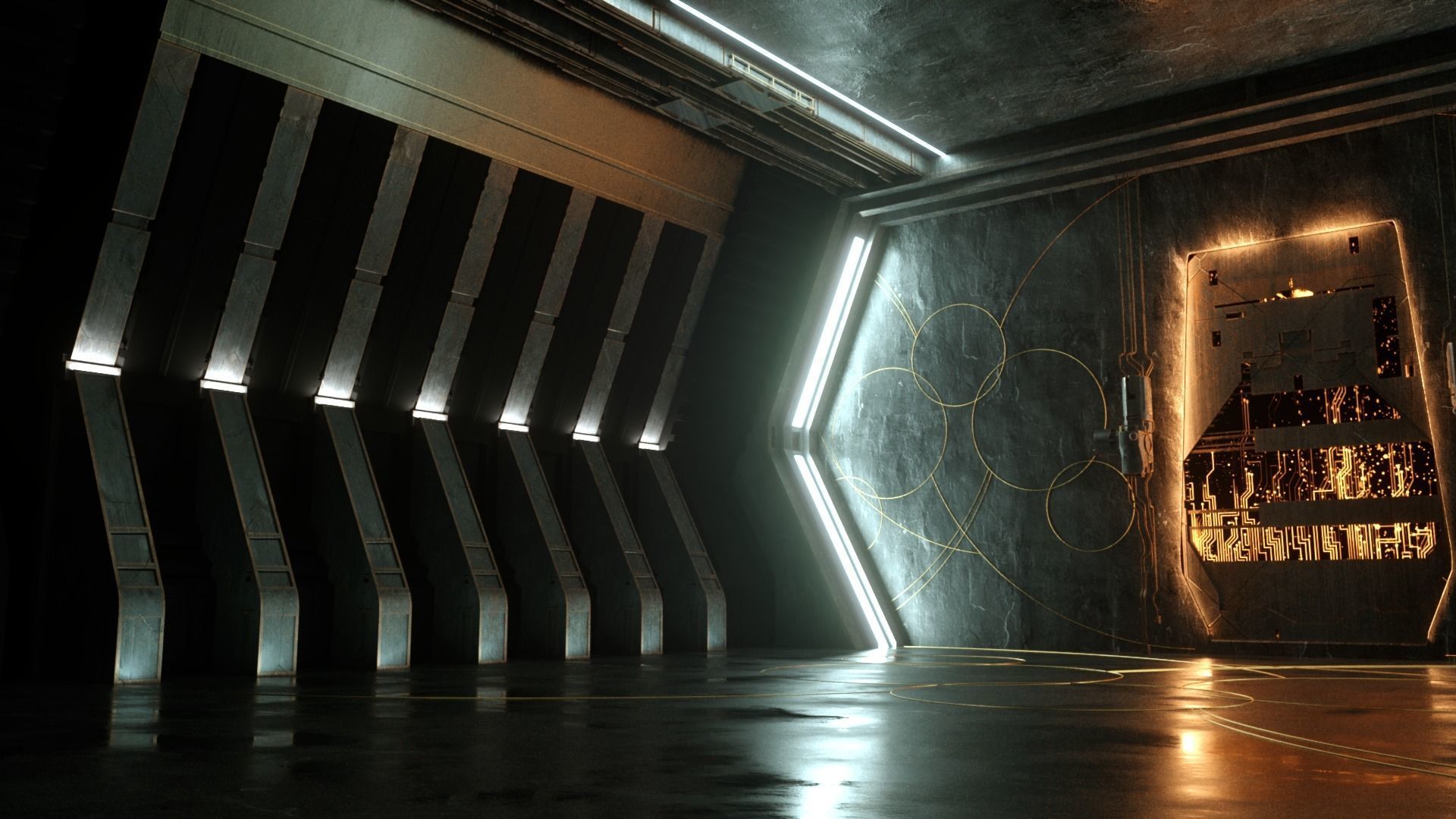 Sci-Fi Room Interior Design 3D model | CGTrader