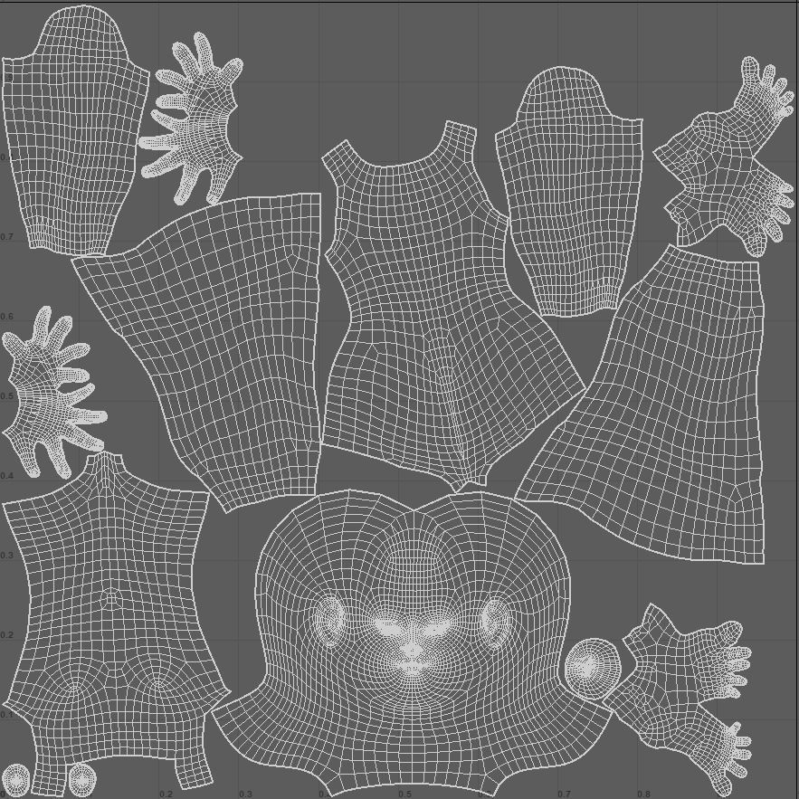 3D model Stylized female character full body base mesh 3D model VR / AR ...