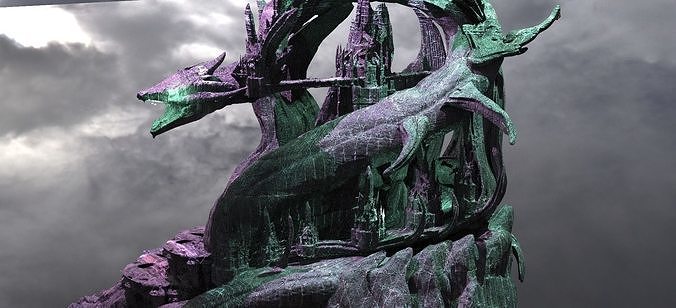 Snake Mountain Curved Dark City version 3D model | CGTrader