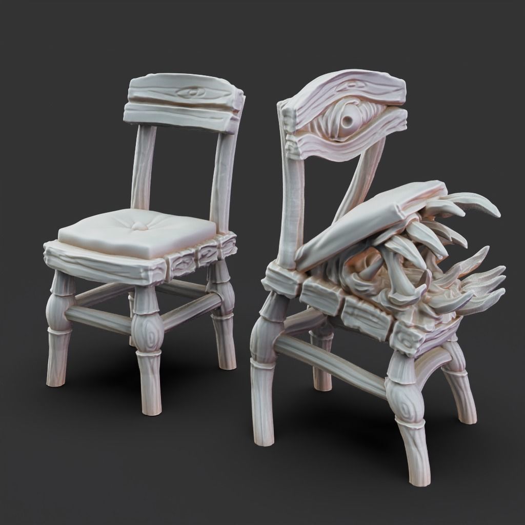 Furniture Mimic - 3D Printable TTRPG - PRESUPPORTED - 32mm 3D model 3D ...
