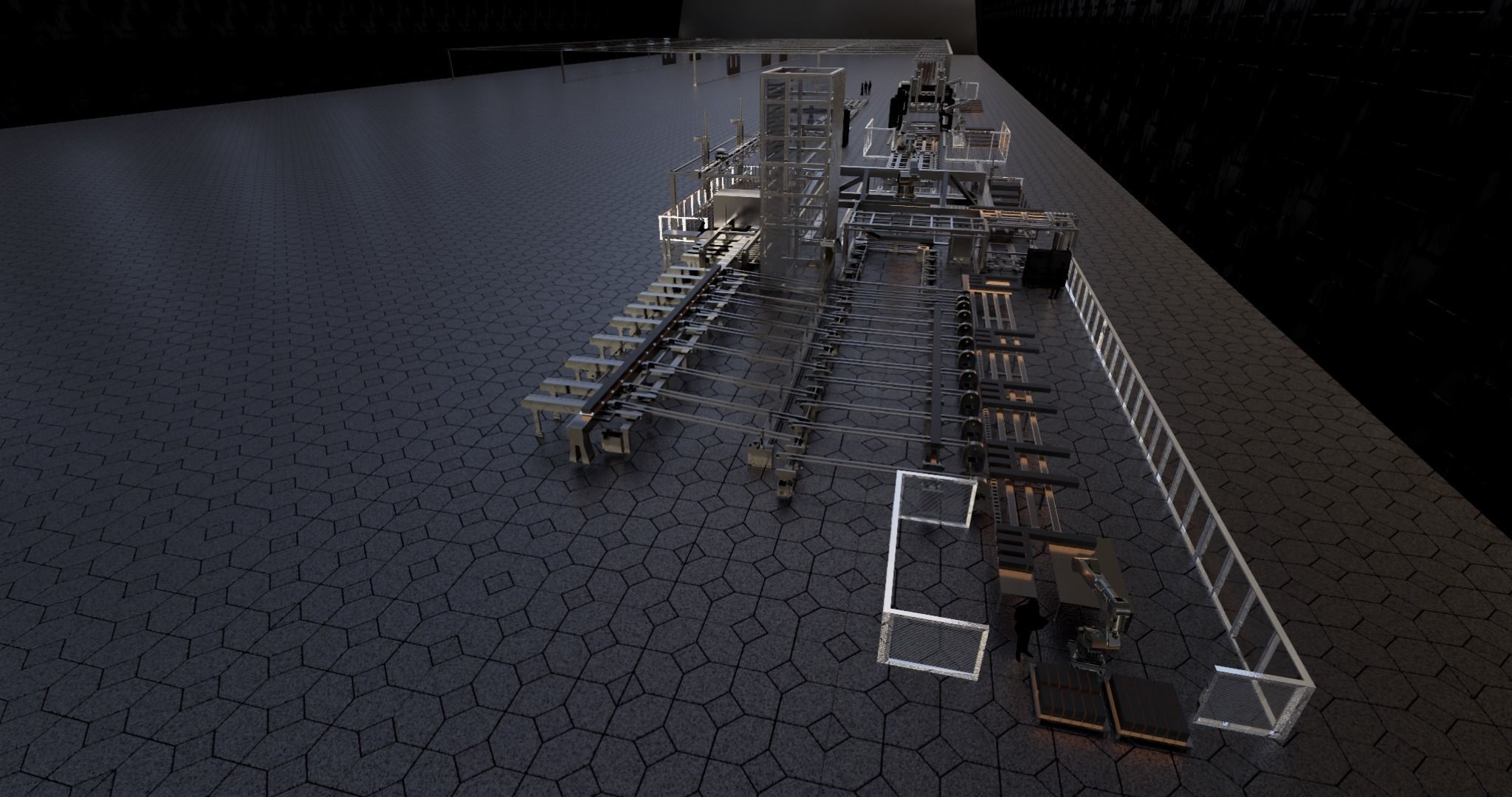 Assembly Line for Automatic House Building Structures 3D model animated | CGTrader