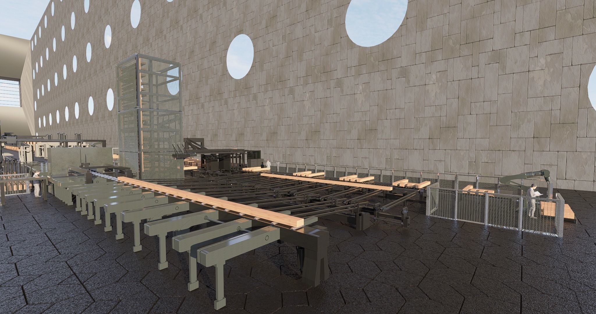 Assembly Line for Automatic House Building Structures 3D model animated | CGTrader