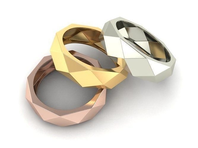 Facet Ring free 3D model 3D printable | CGTrader