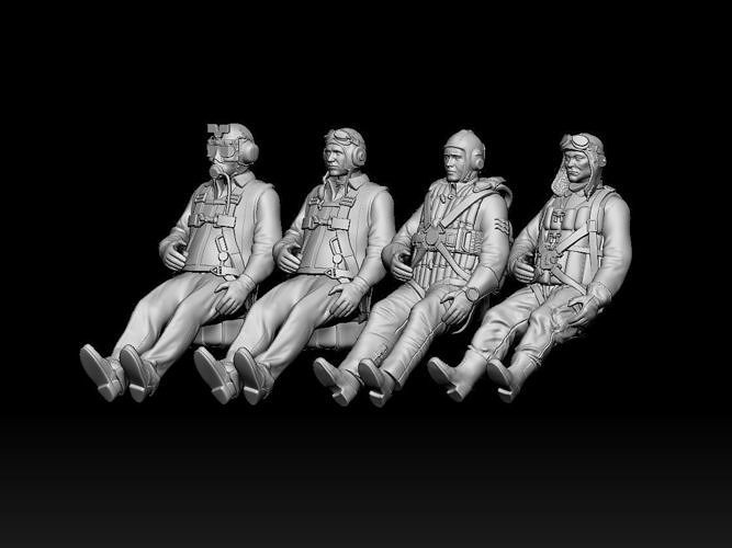 pilots ww2 3D model 3D printable | CGTrader