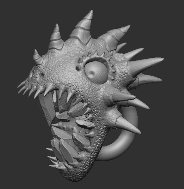 Xenomorph dinosaur keychain 3D model 3D printable | CGTrader