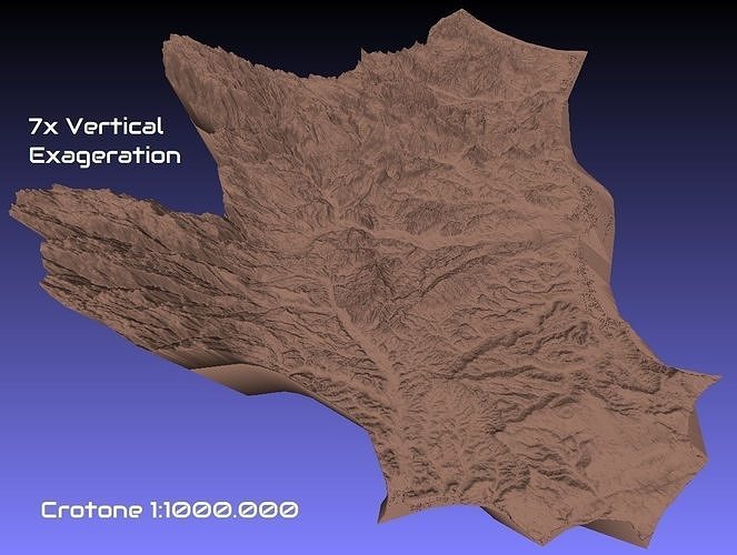 Italy 3D Map of Crotone Provice 1 to 1000000 3D model 3D printable ...