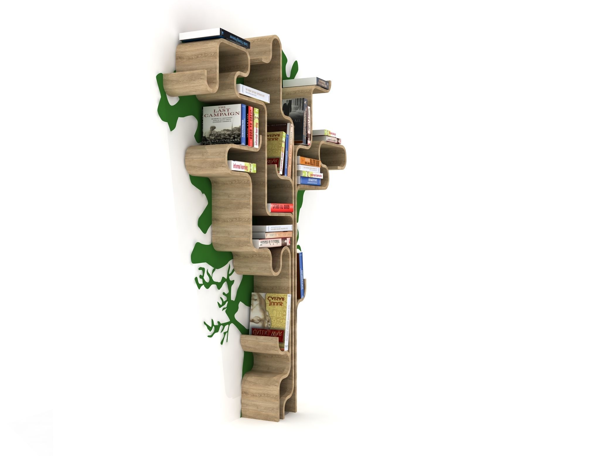 3D Decorative Bookshelf With Tree Form 3D model | CGTrader