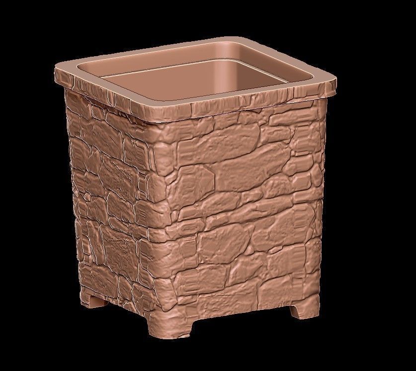 Rock flower POT Decor 3D model 3D printable | CGTrader