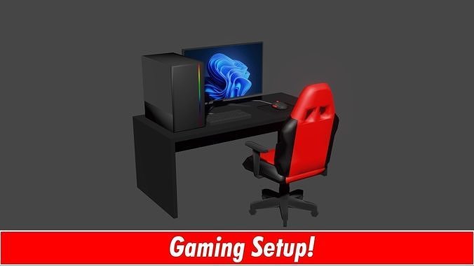 3D model Gaming Setup Low Poly VR / AR / low-poly | CGTrader