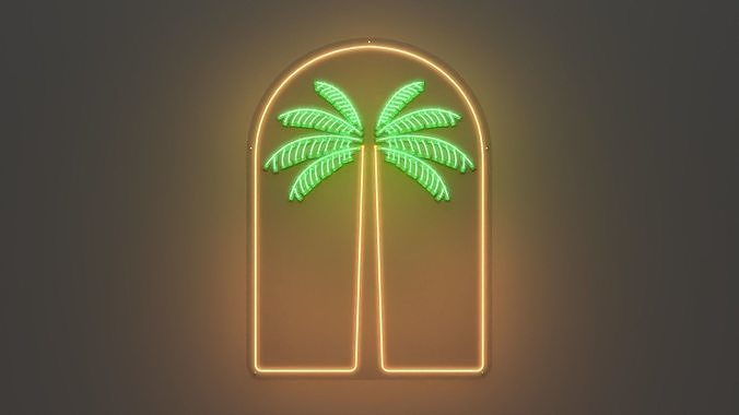 Palm Tree - Neon Sign 3D model | CGTrader