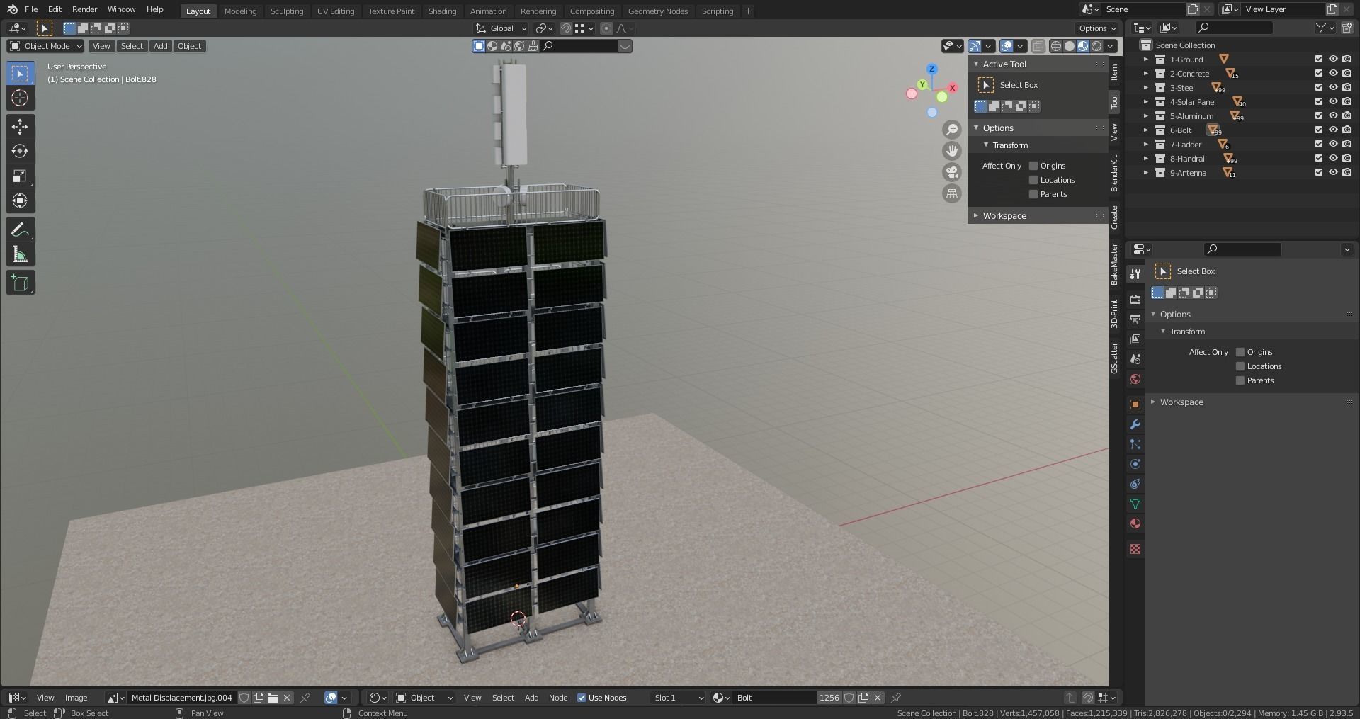 Vertical Solar Panel Tower Type-1 3D model | CGTrader