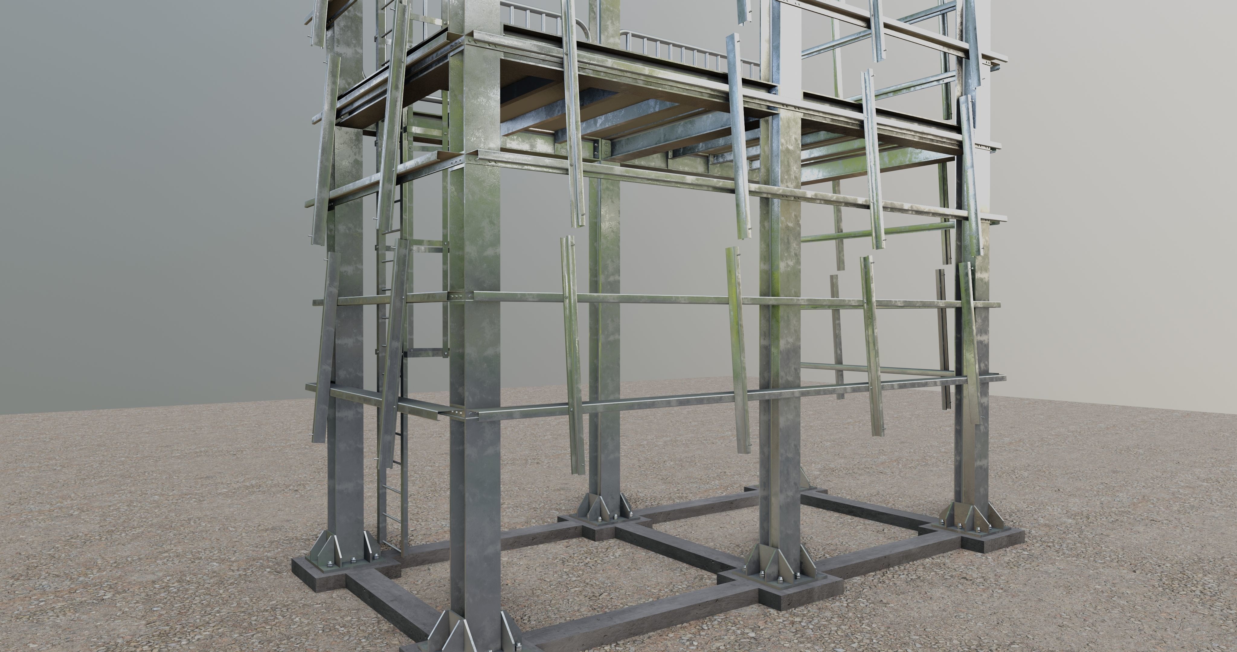 Vertical Solar Panel Tower Type-1 3D model | CGTrader