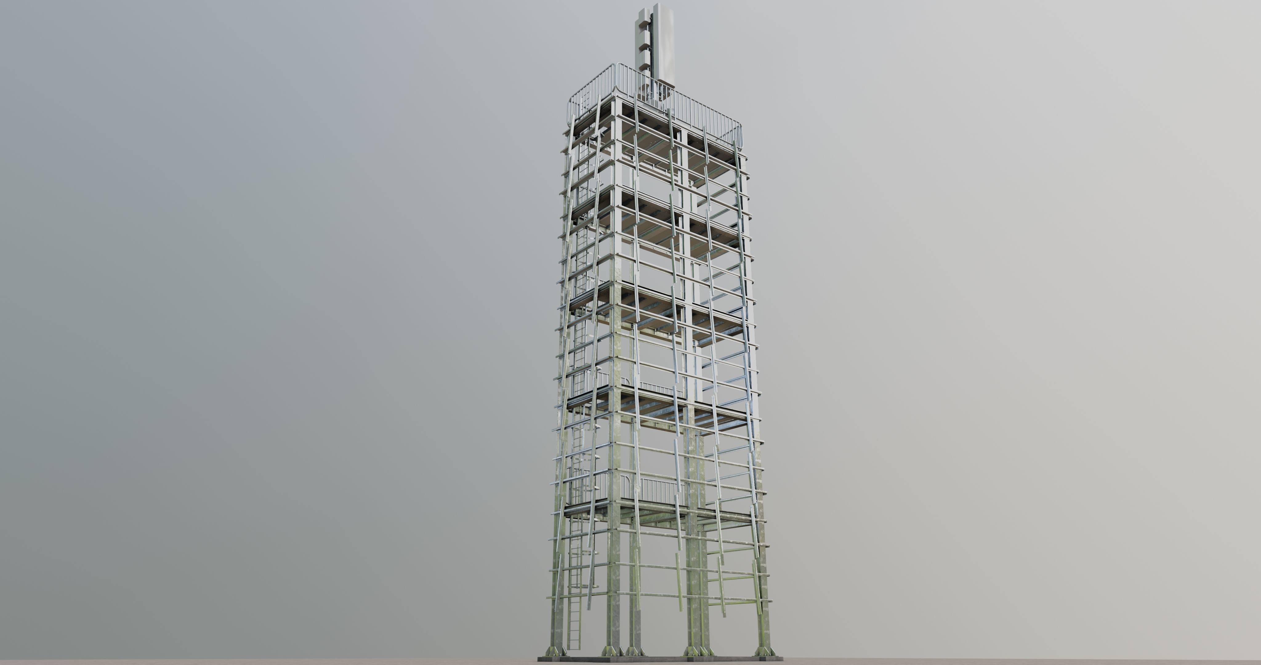 Vertical Solar Panel Tower Type-1 3D model | CGTrader