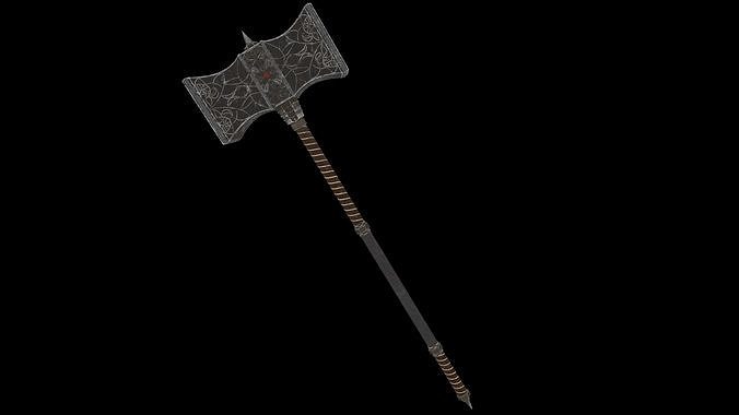 3D model Fantasy Old Two Handed Hammer VR / AR / low-poly | CGTrader