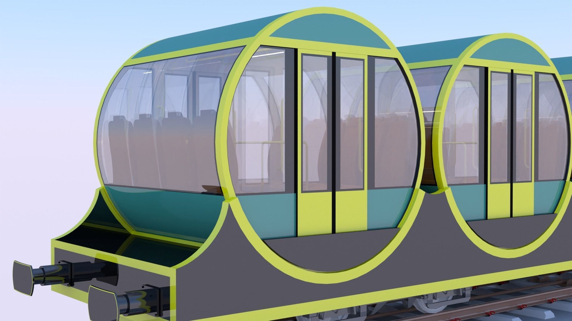 Funicular - mountain train 3D model | CGTrader