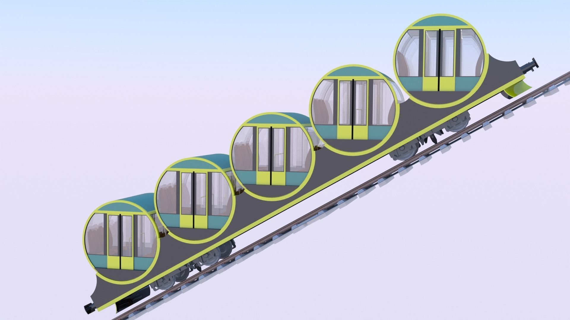 Funicular - mountain train 3D model | CGTrader