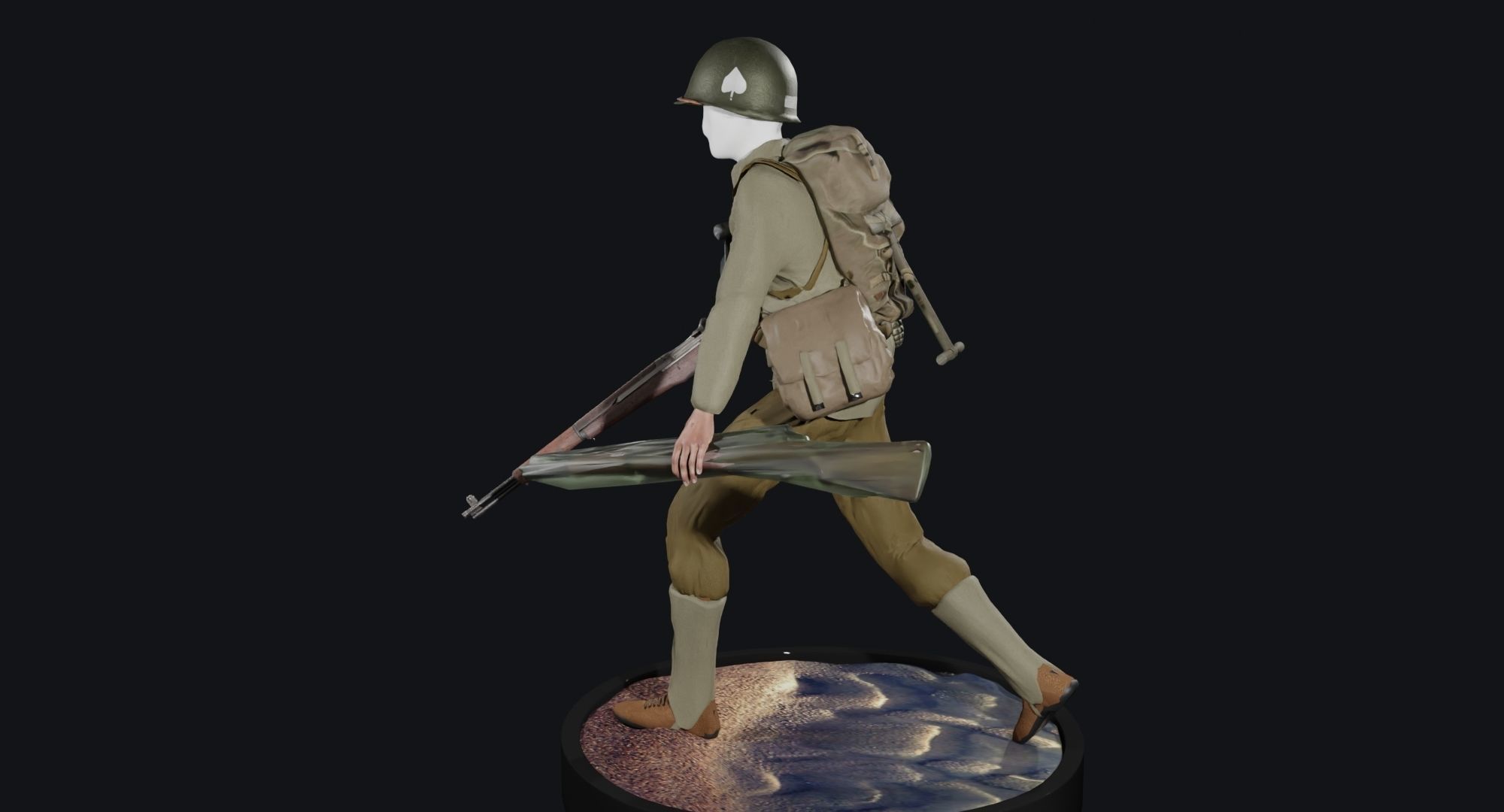 3D model World War 2 US D-Day Infantry - Rigged VR / AR / low-poly ...