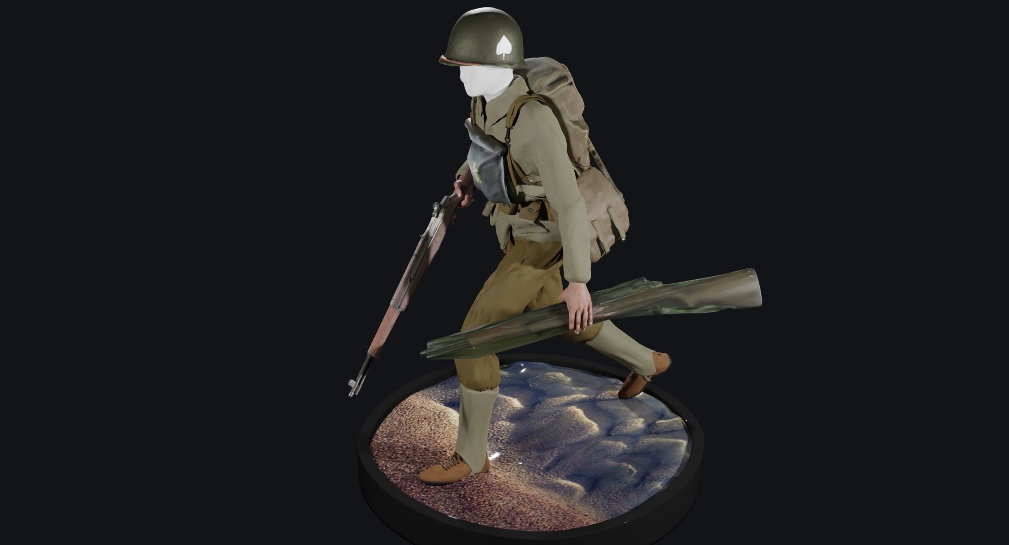 3D model World War 2 US D-Day Infantry - Rigged VR / AR / low-poly ...
