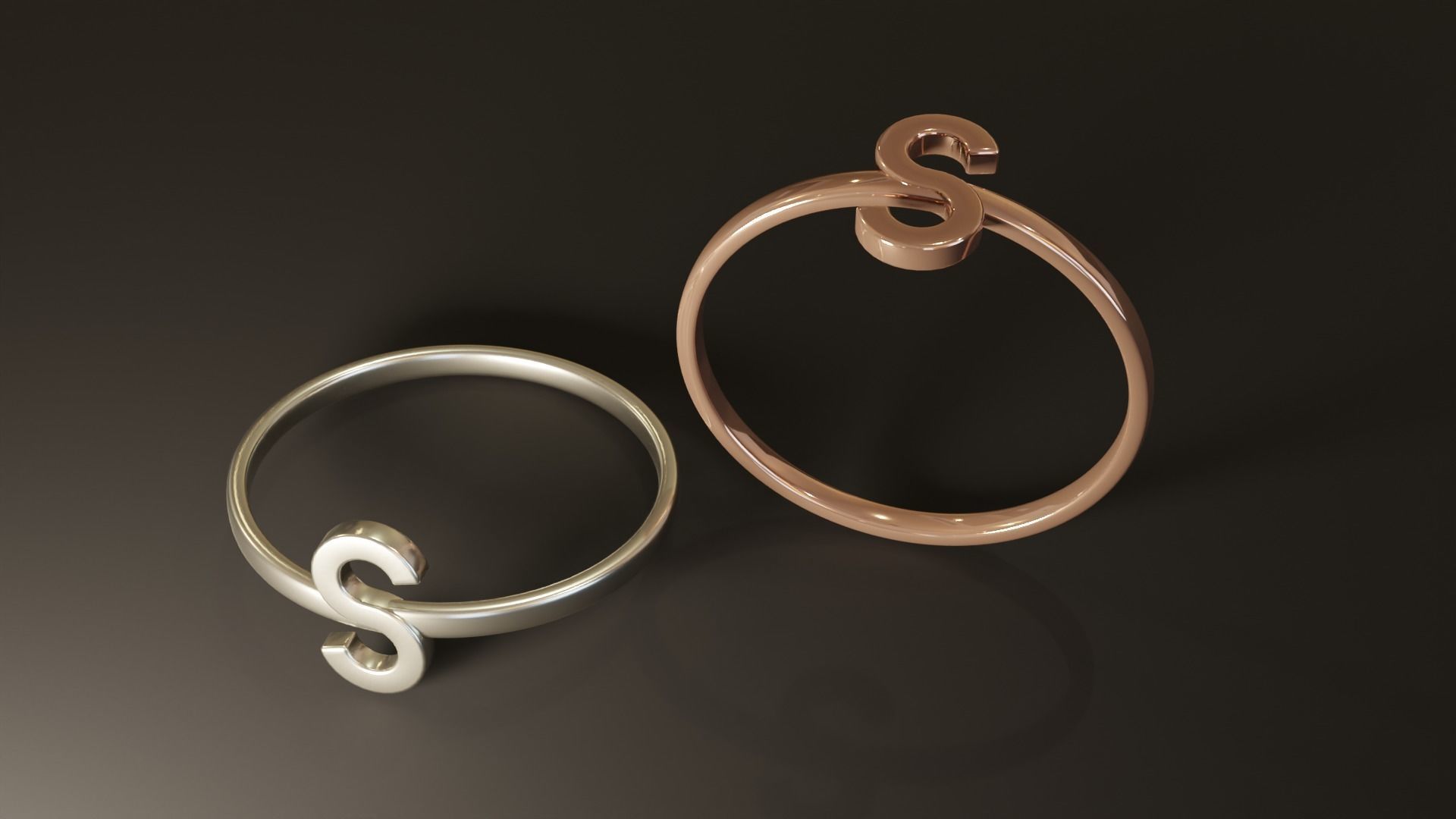 Alphabet Rings Q R S T 3D model 3D printable | CGTrader