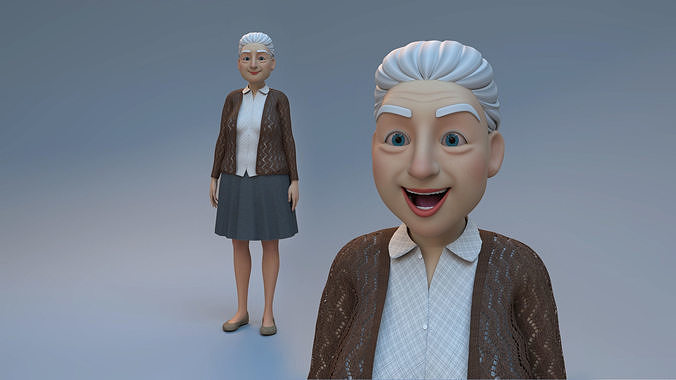 Old Woman 3D model rigged | CGTrader