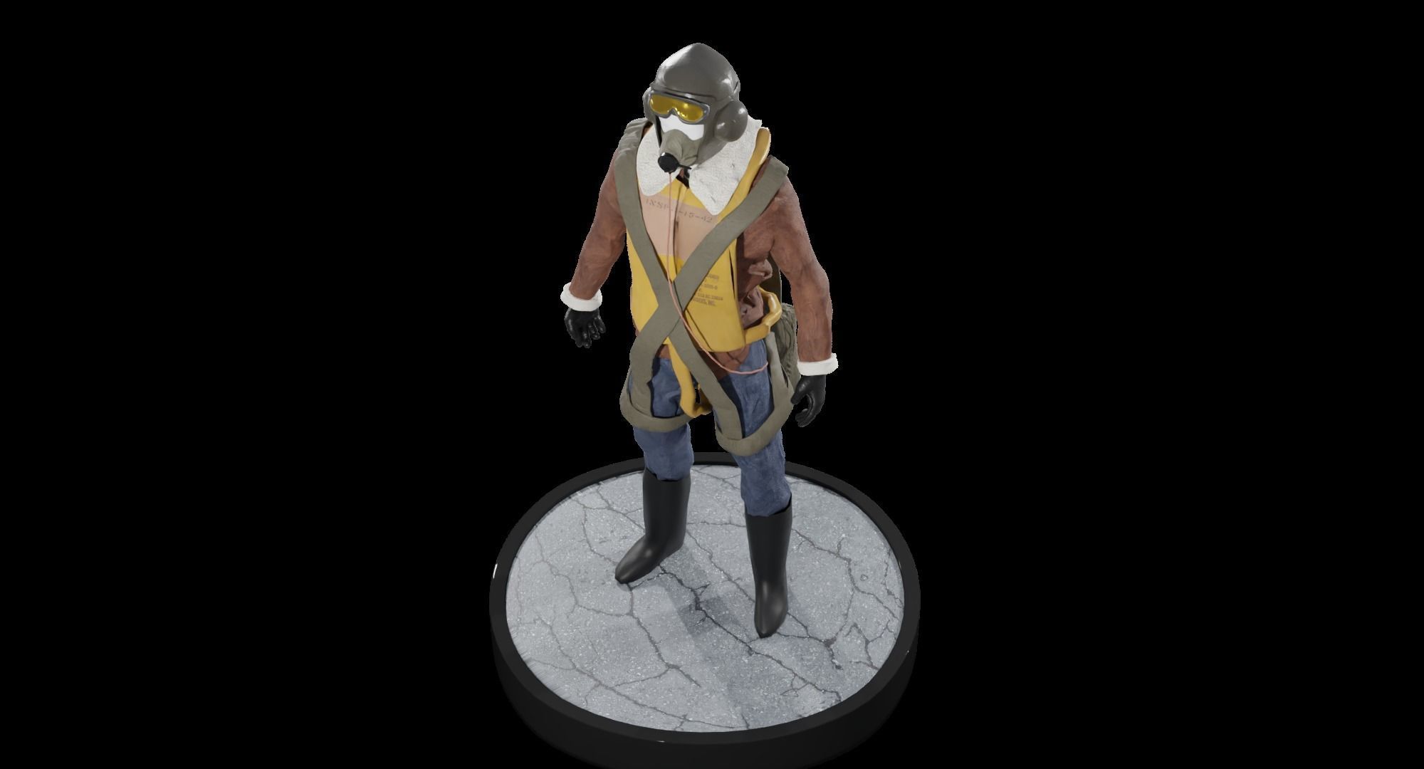 3D model World War 2 Spitfire Pilot VR / AR / low-poly | CGTrader