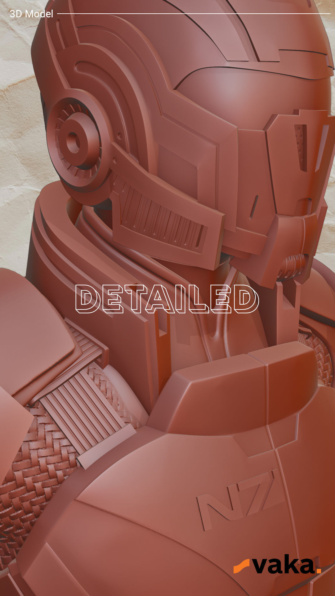 Mass Effect N7 Armor Bust 3D Model 3D model 3D printable | CGTrader