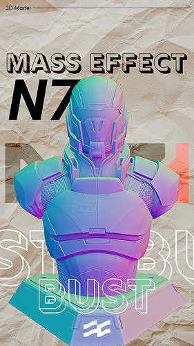Mass Effect N7 Armor Bust 3D Model 3D model 3D printable | CGTrader