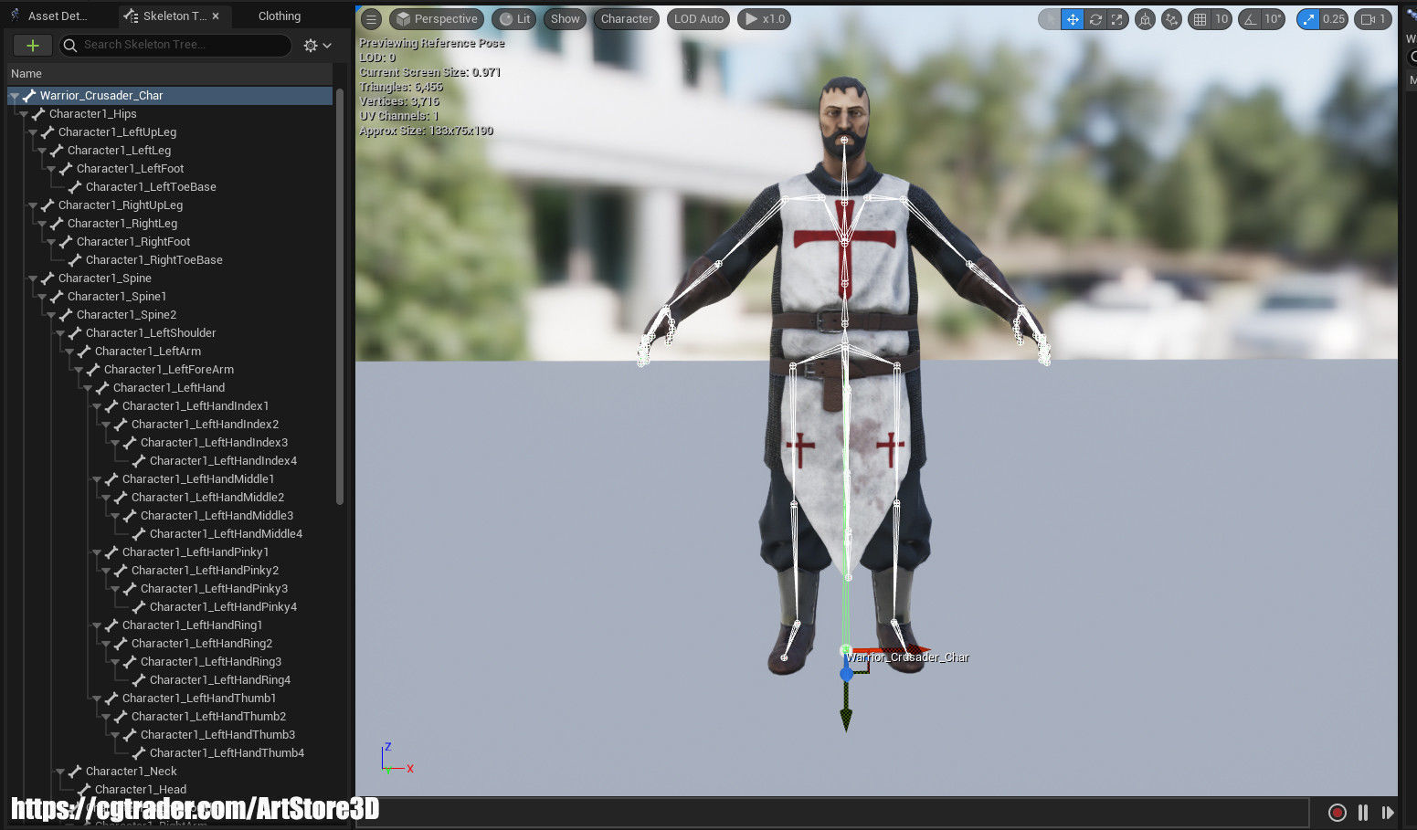 3D model Warrior - Crusader VR / AR / low-poly | CGTrader