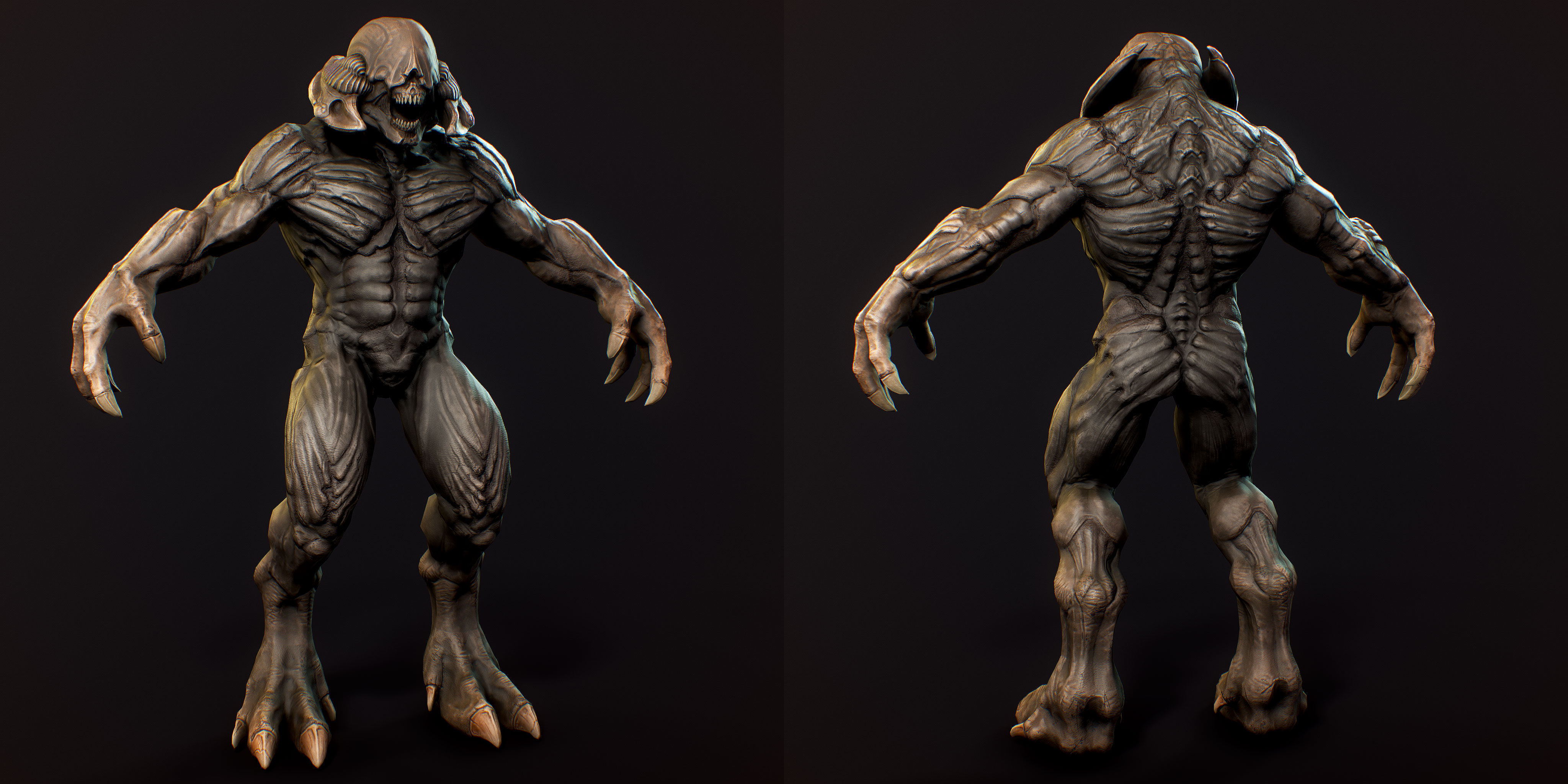 3D model Horror Demon Creature v1 with 66 animations VR / AR / low-poly ...