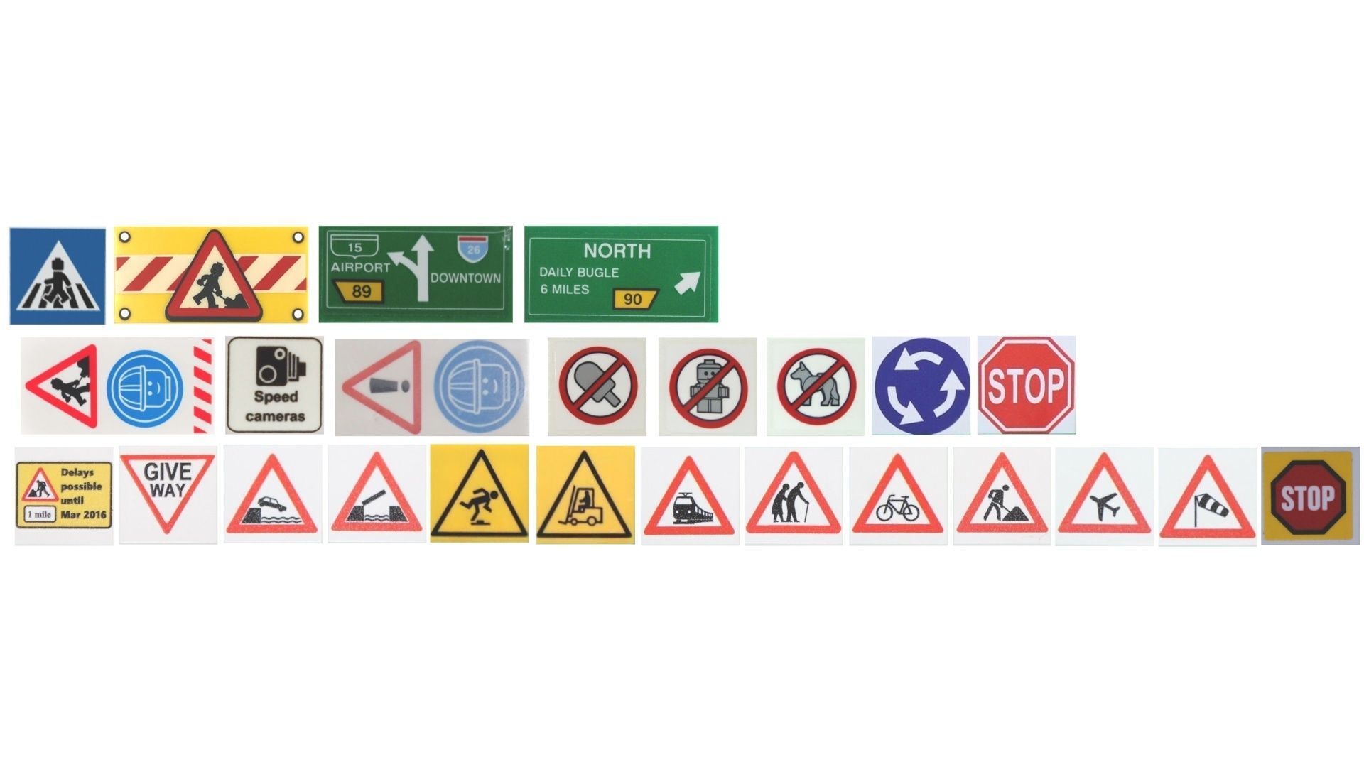 Road Sign Lego Tiles Set 3D model | CGTrader