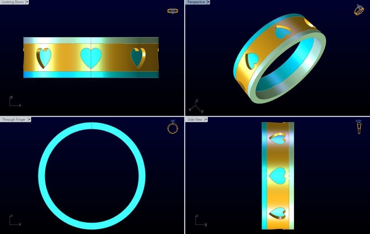 Heart Ring - Assembly Rings - Rotating Rings - N5176 3D model 3D printable | CGTrader